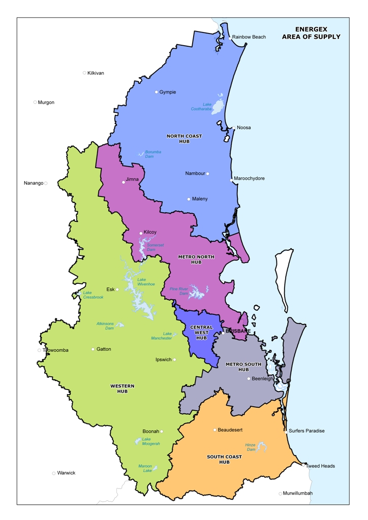 QLD - Map 1 - Energex distribution map | Australian Energy Regulator (AER)